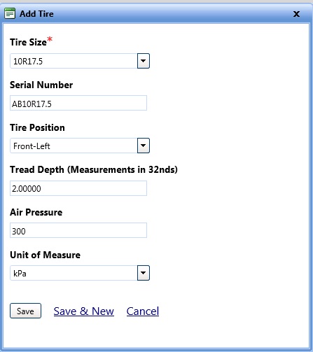 Managing Tire Records
